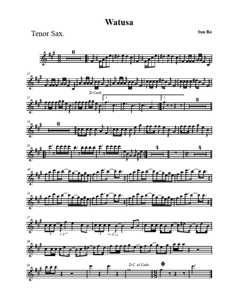 Watusa - 001 Tenor Sax in BB | PDF