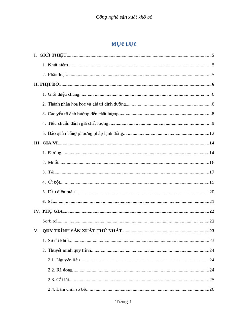 Quy Trinh San Xuat Kho Bo | PDF