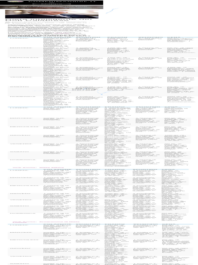 Dieta Intelligente Del Dott Calabrese Menù Settimanale | PDF
