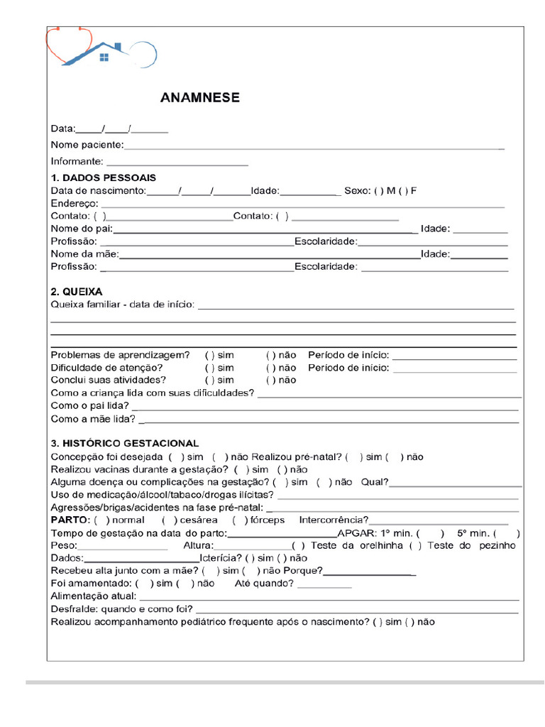 Anamnese Infantil | PDF