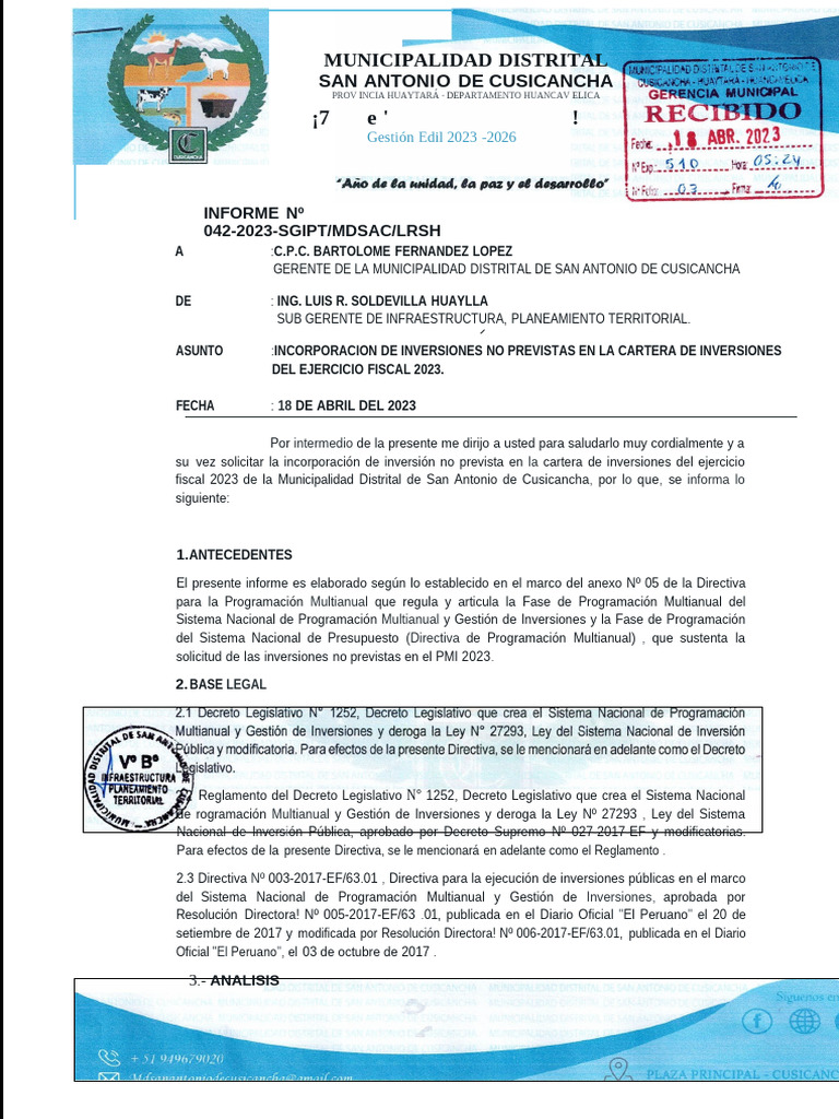 INCORPORACION PIM 2023 | PDF