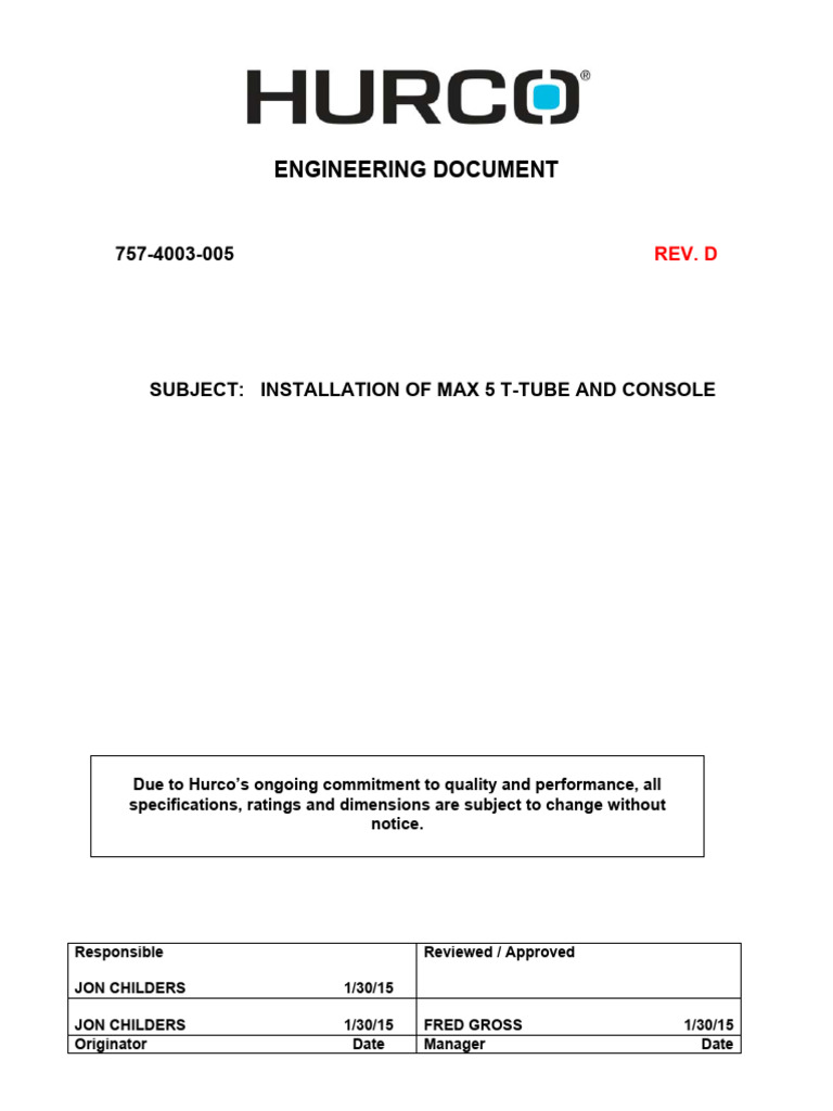 Engineering Document: Rev. D | PDF