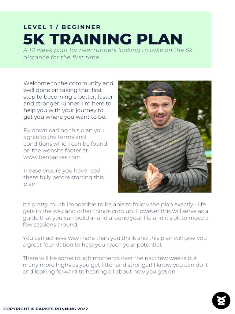 5K Training Plan: A 10 Week Plan For New Runners Looking To Take On The ...