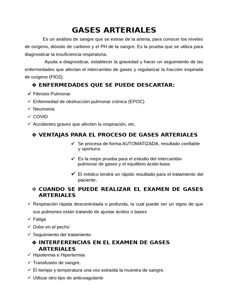 Gases Arteriales | PDF