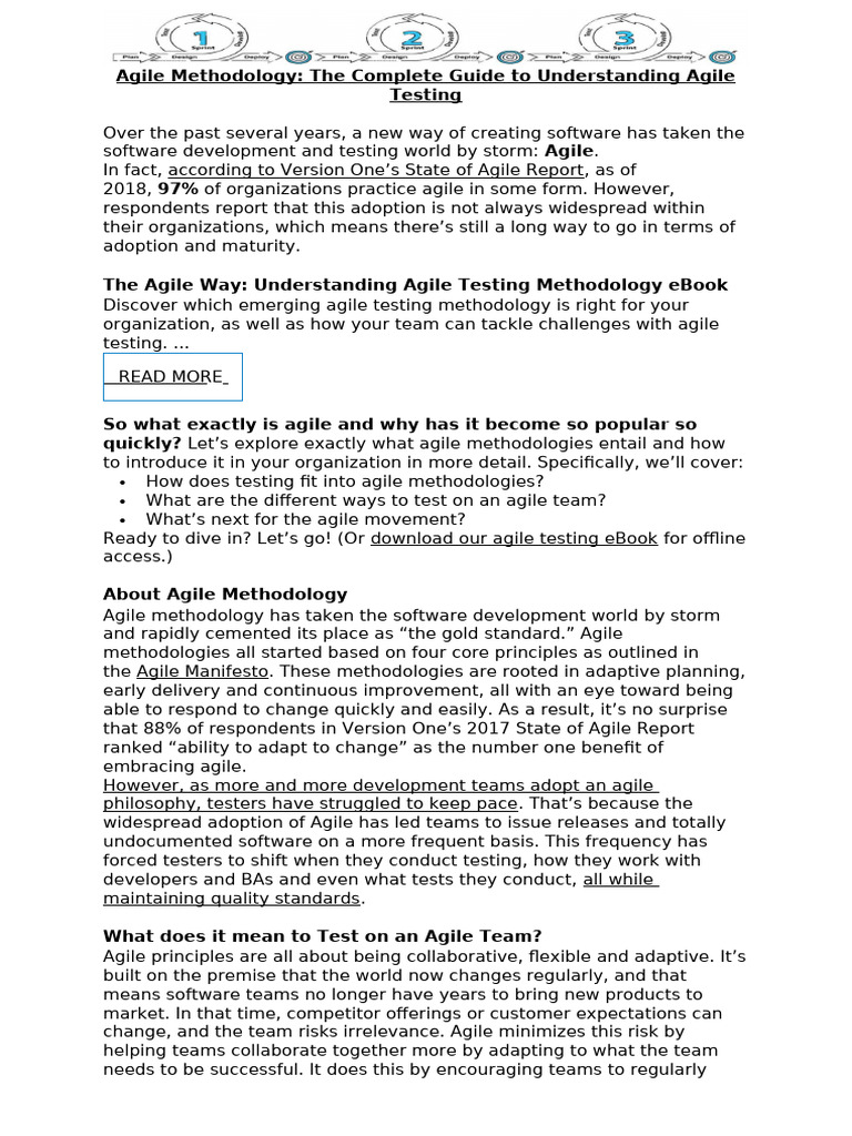 Agile Methodology-The Complete Guide To Understanding Agile Testing | PDF