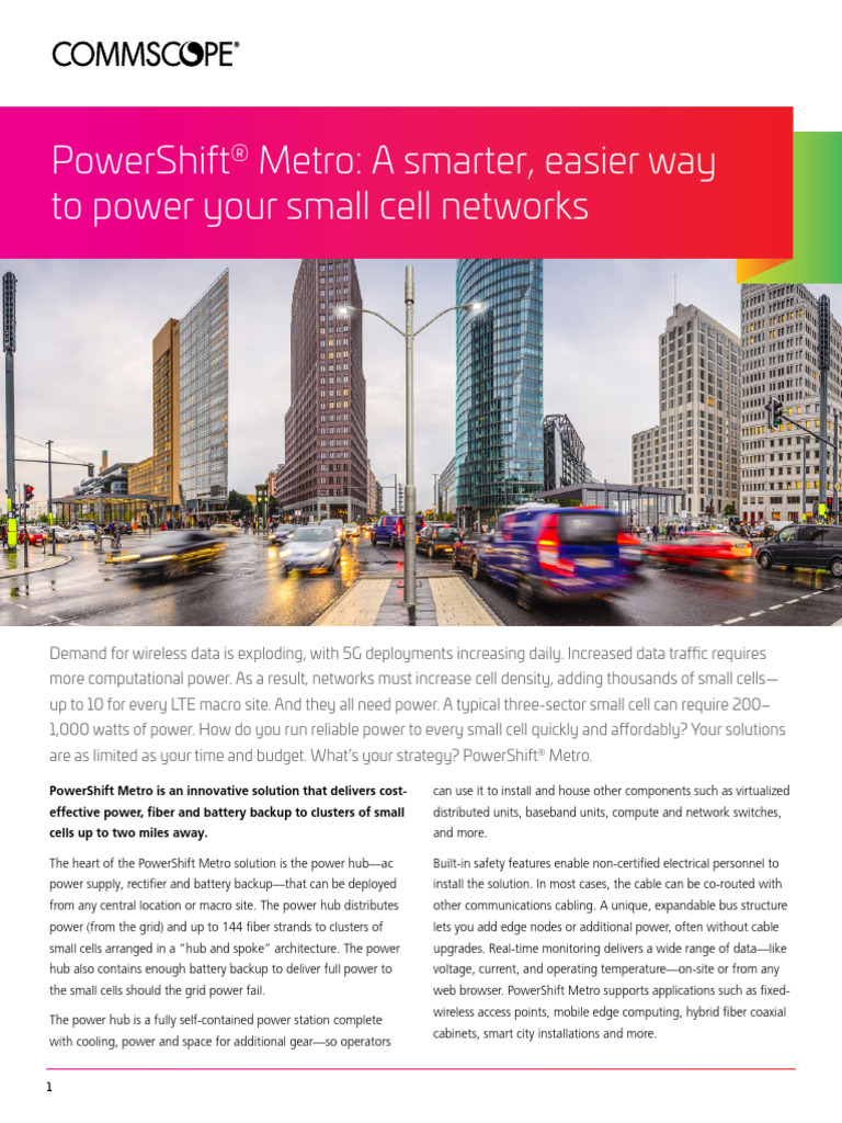 Fact Sheet Powershift Metro A Smarter Easier Way To Power Your Small Cell Netw | PDF