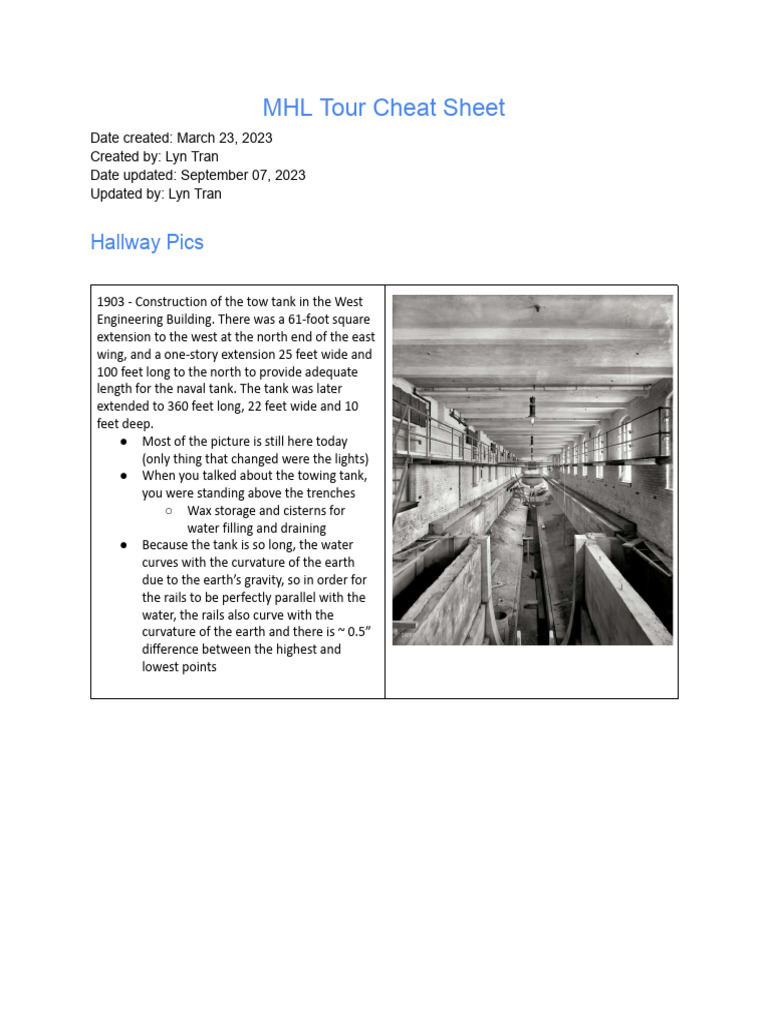 MHL Tour Cheat Sheet | PDF