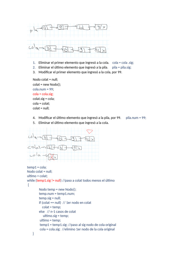 Ejercicios Pilas y Colas | PDF