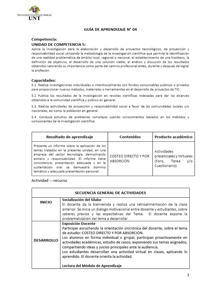 Guía Aprendizaje 4 | PDF