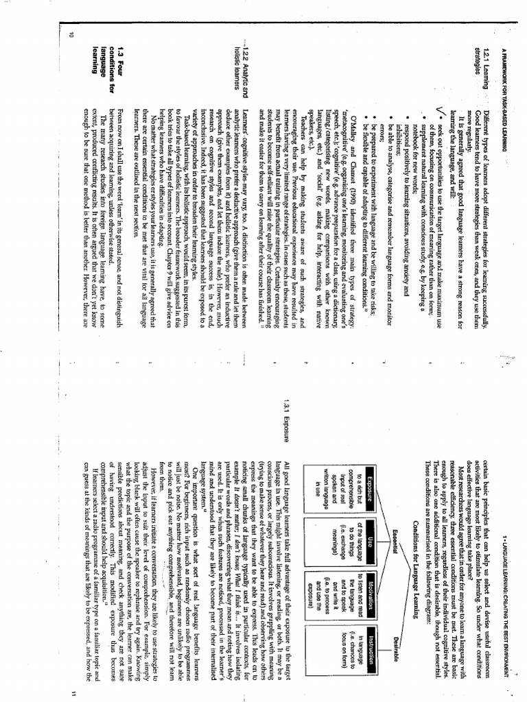 Four Conditions For Language Learning Willis | PDF