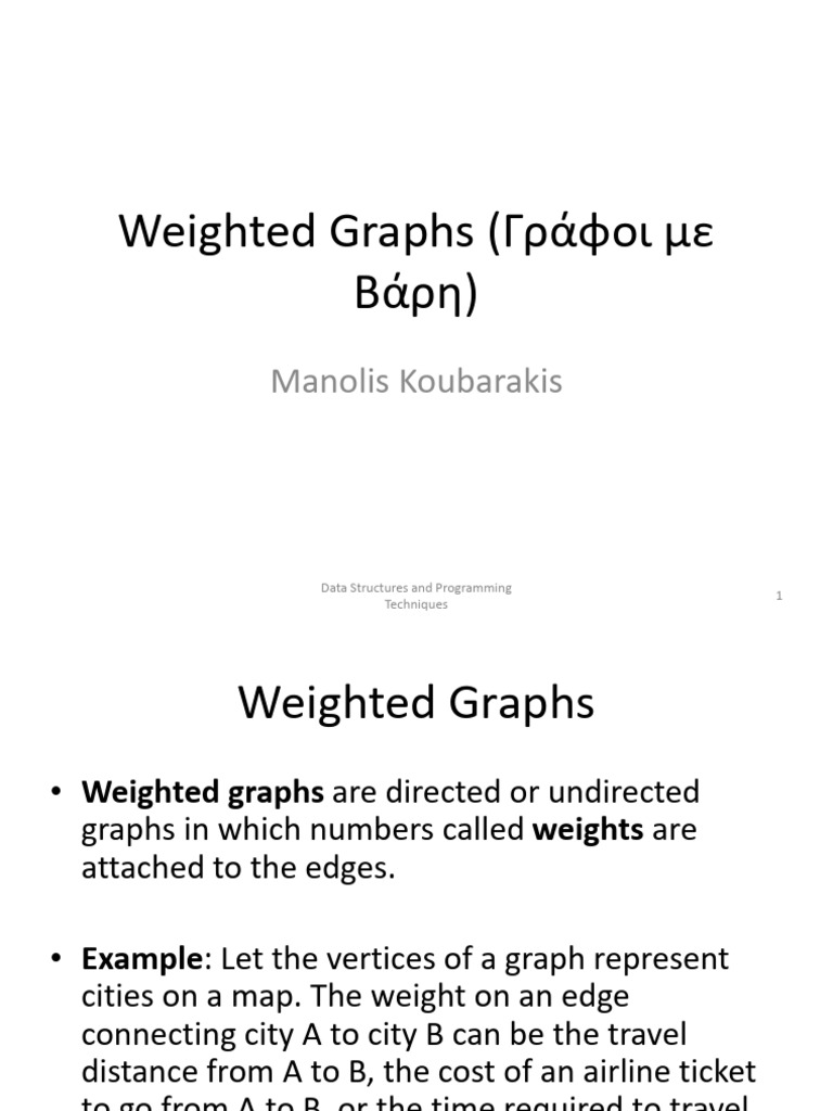 Weighted Graphs | PDF