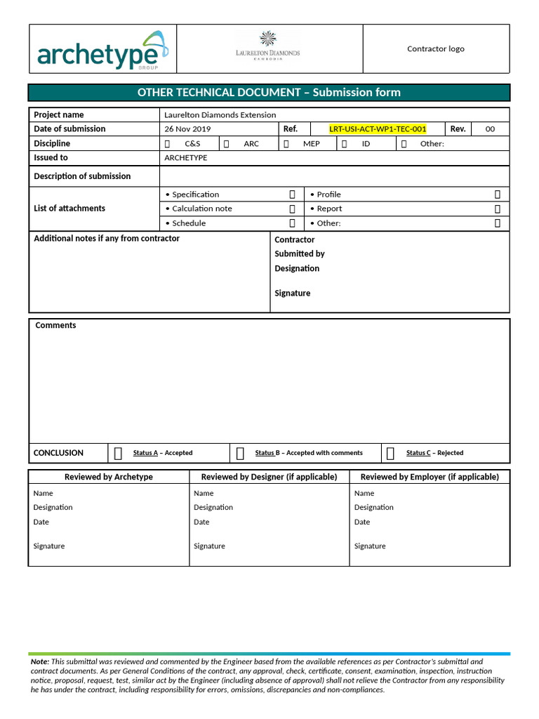 05-Other Technical Document-Submission Form | PDF