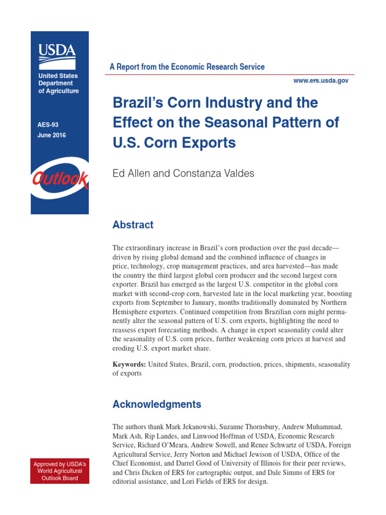 Brazil's Corn Industry and The Effect On The Seasonal Pattern of US ...