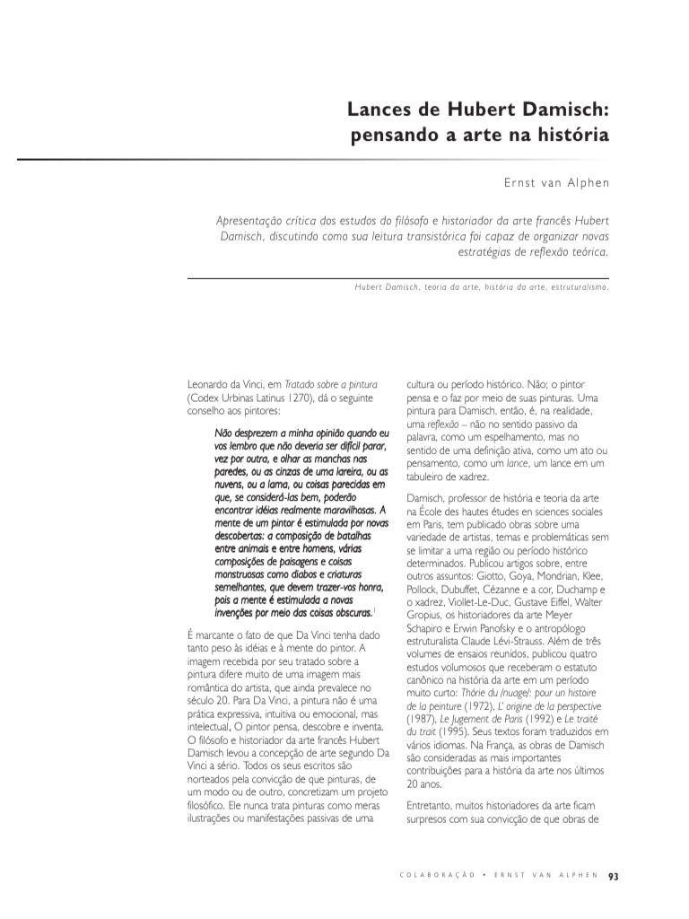 Alphen, E. Lances de Hubert Damisch | PDF
