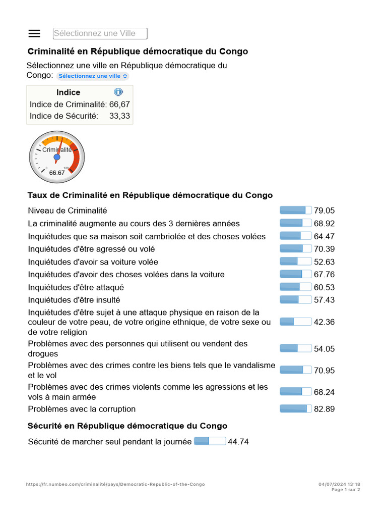 Criminalité en République Démocratique Du Congo | PDF