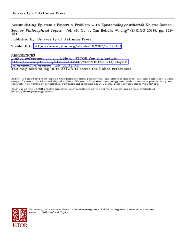 Kristie Dotson Accumulating Epistemic Power | PDF