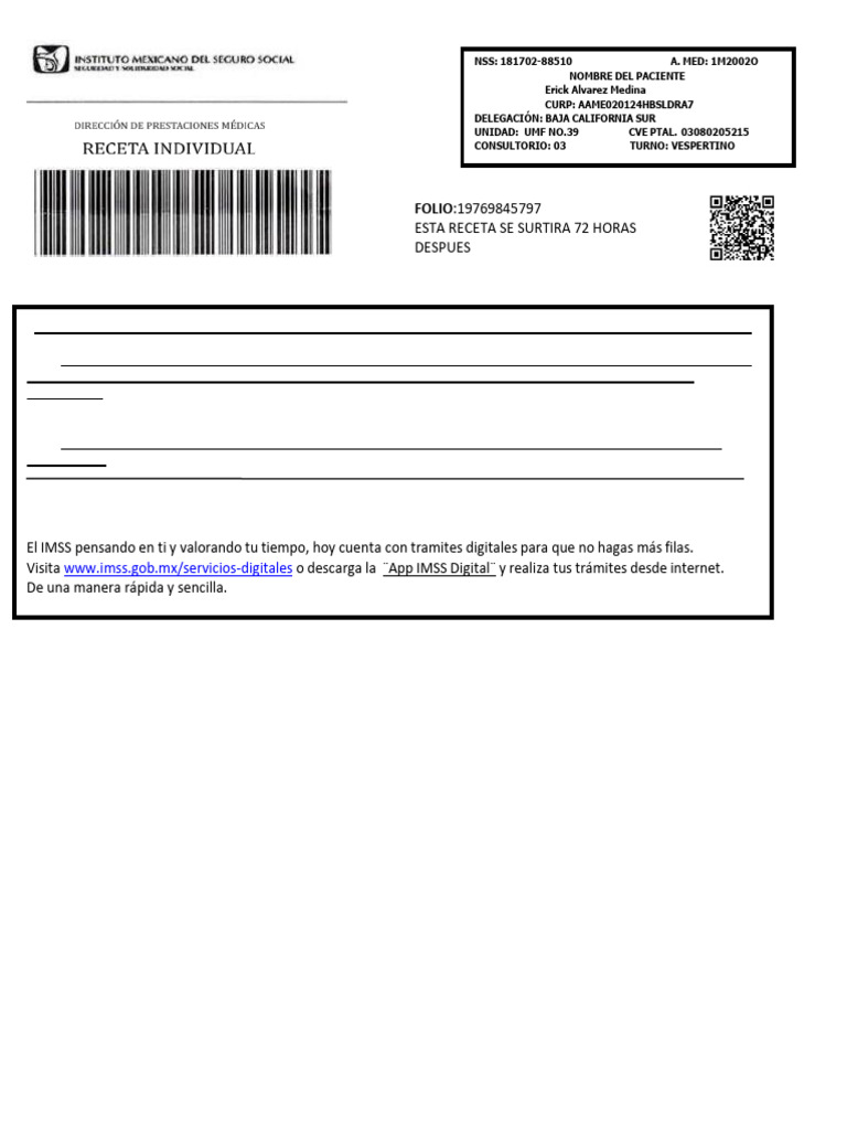 Receta Del Imss | PDF