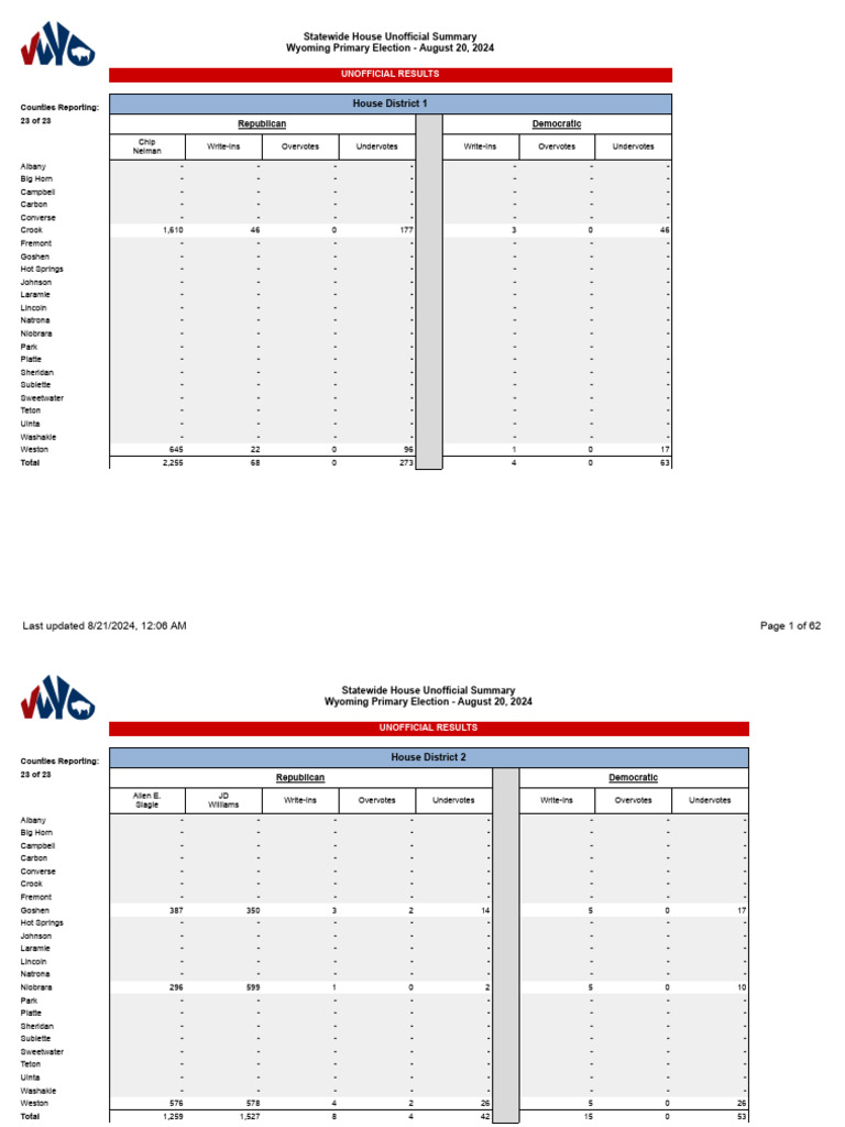 2024 Statewide House Candidates Summary | PDF