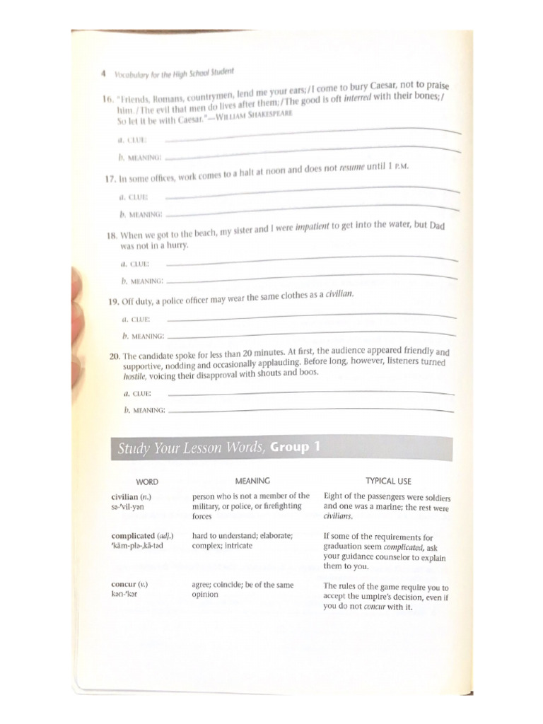 Vocabulary 1.1 | PDF