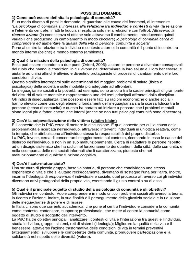 Possibili Domande | PDF