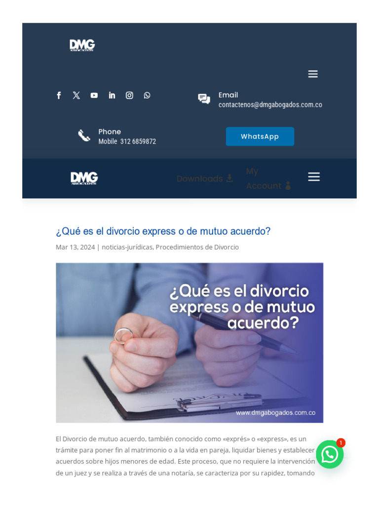 ¿Qué Es El Divorcio Express o de Mutuo Acuerdo - DMG Abogados | PDF