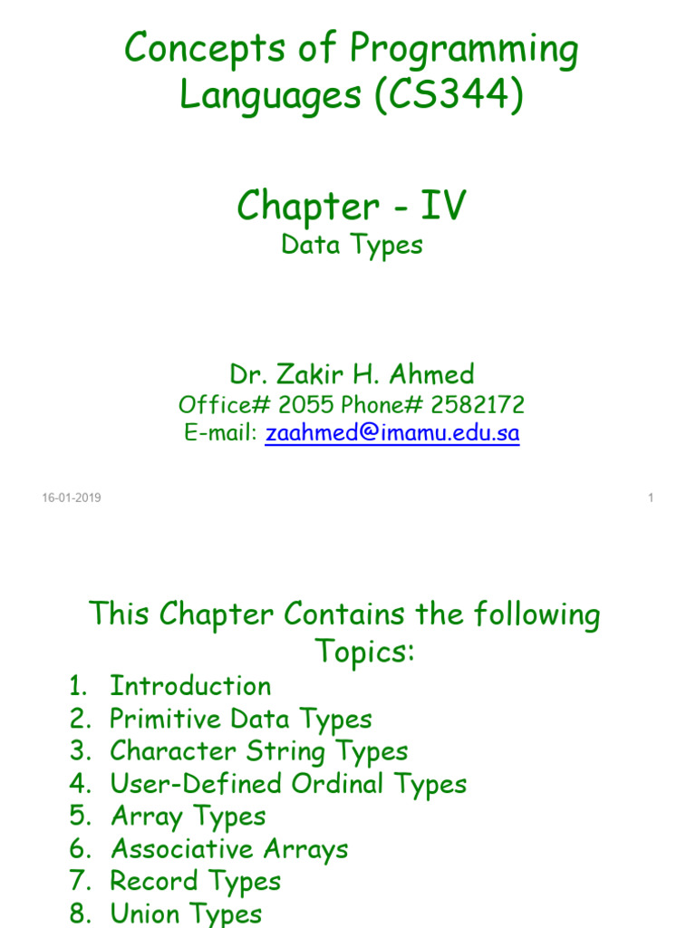 CH 4-Data Types | PDF