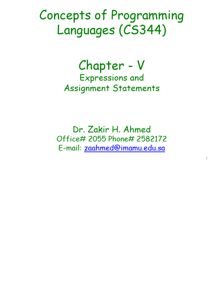 CH 5-Expressions and Assignment Statements | PDF