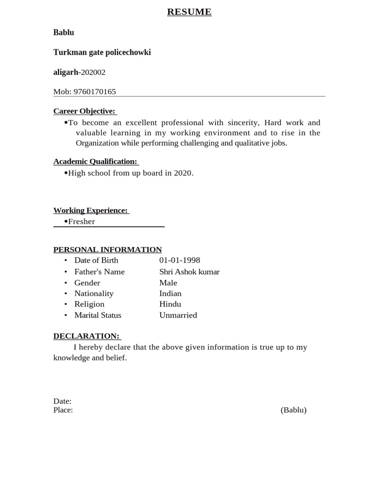 Bablu Resume | PDF