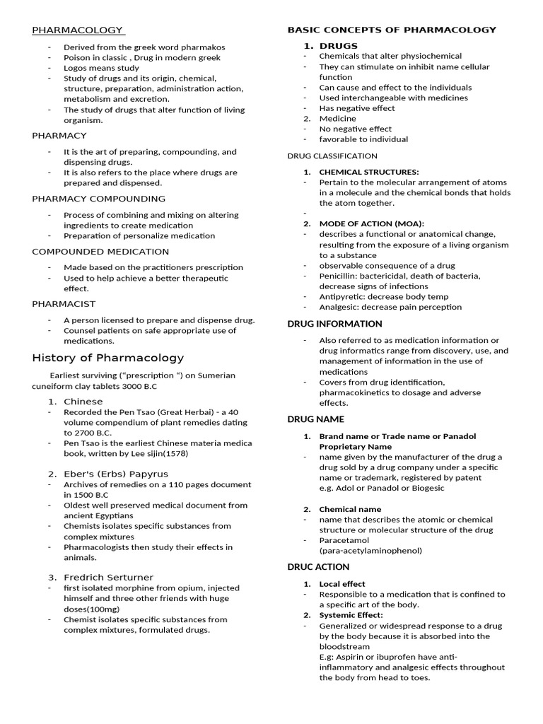 Pharmacology 1 | PDF