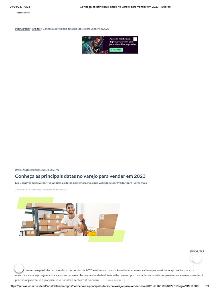 Conheça As Principais Datas No Varejo para Vender em | PDF
