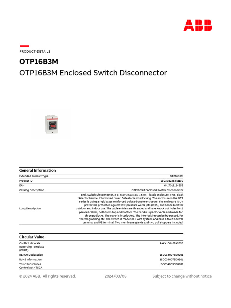 1SCA022383R2130-otp16b3m | PDF