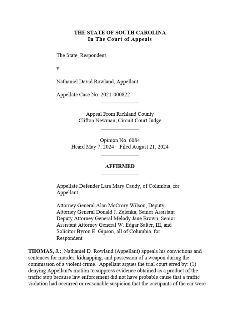 Nathaniel Rowland Opinion | PDF | Relevance (Law) | Fourth Amendment To ...