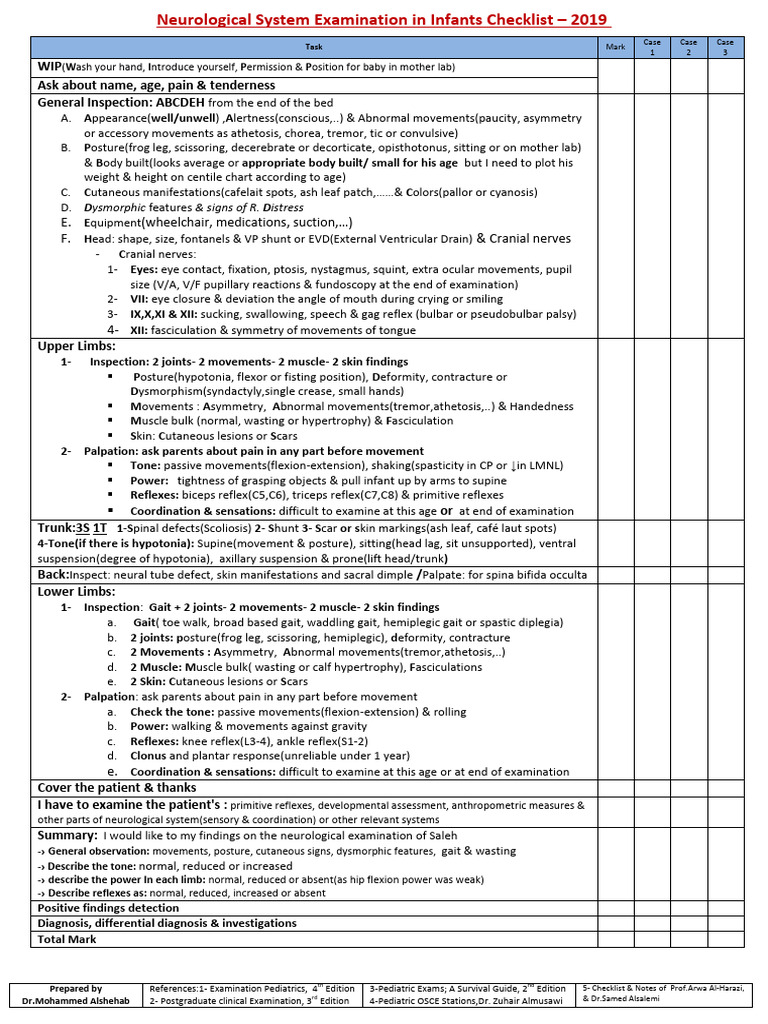 Infant Neurology Exam | PDF