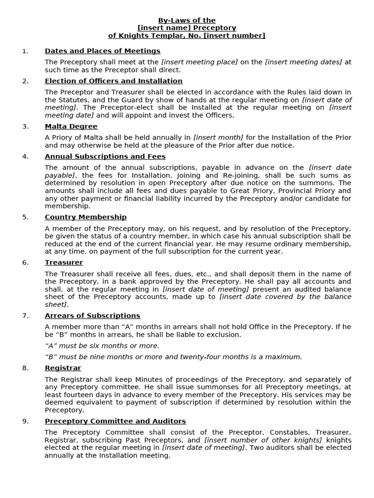 KT Model By-Laws - April 2019 | PDF