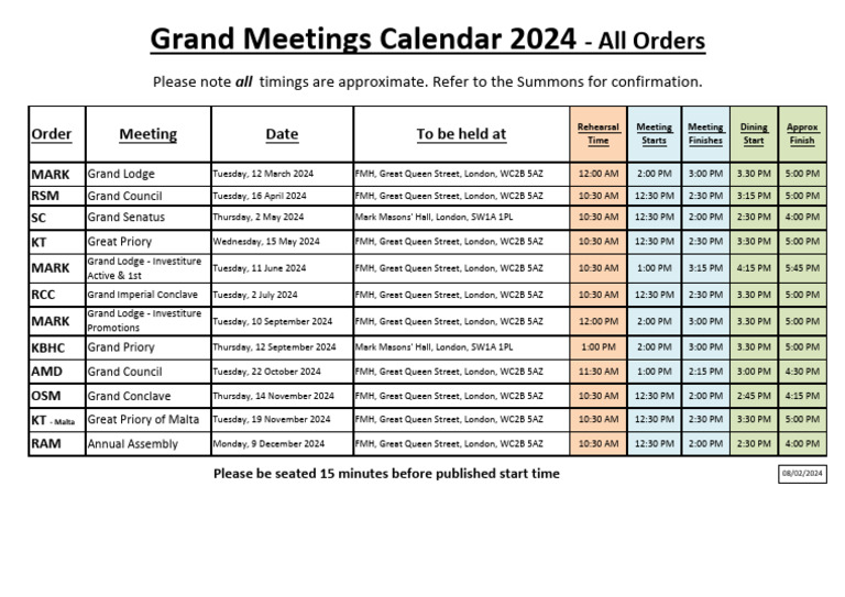 Diary Annual Grand Meetings 2024 | PDF
