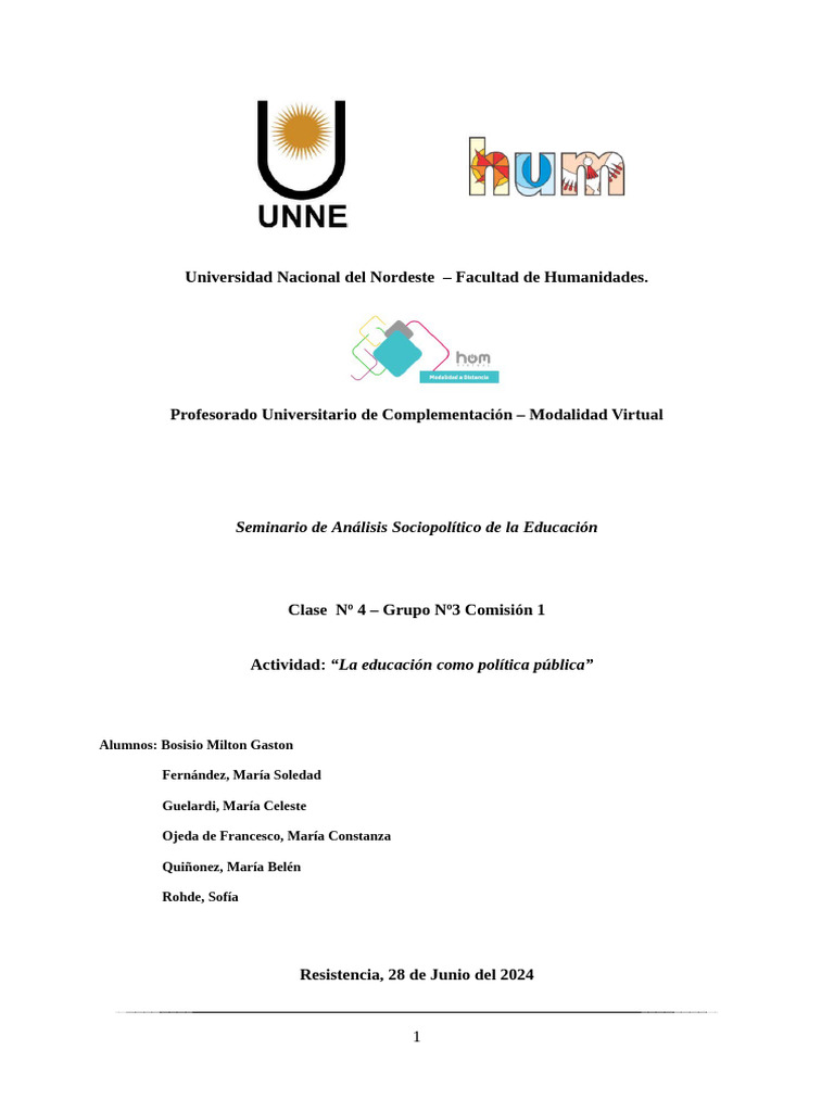 CLASE #4 TRABAJO PRÁCTICO GRUPO #3 - Comisión 1 | PDF