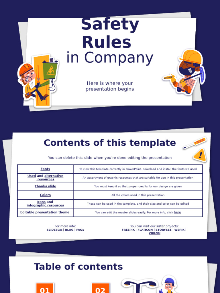 Safety Rules in Company by Slidesgo | PDF