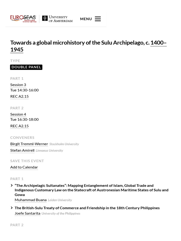 Global Microhistory of Sulu Archipelago | PDF | Philippines | History