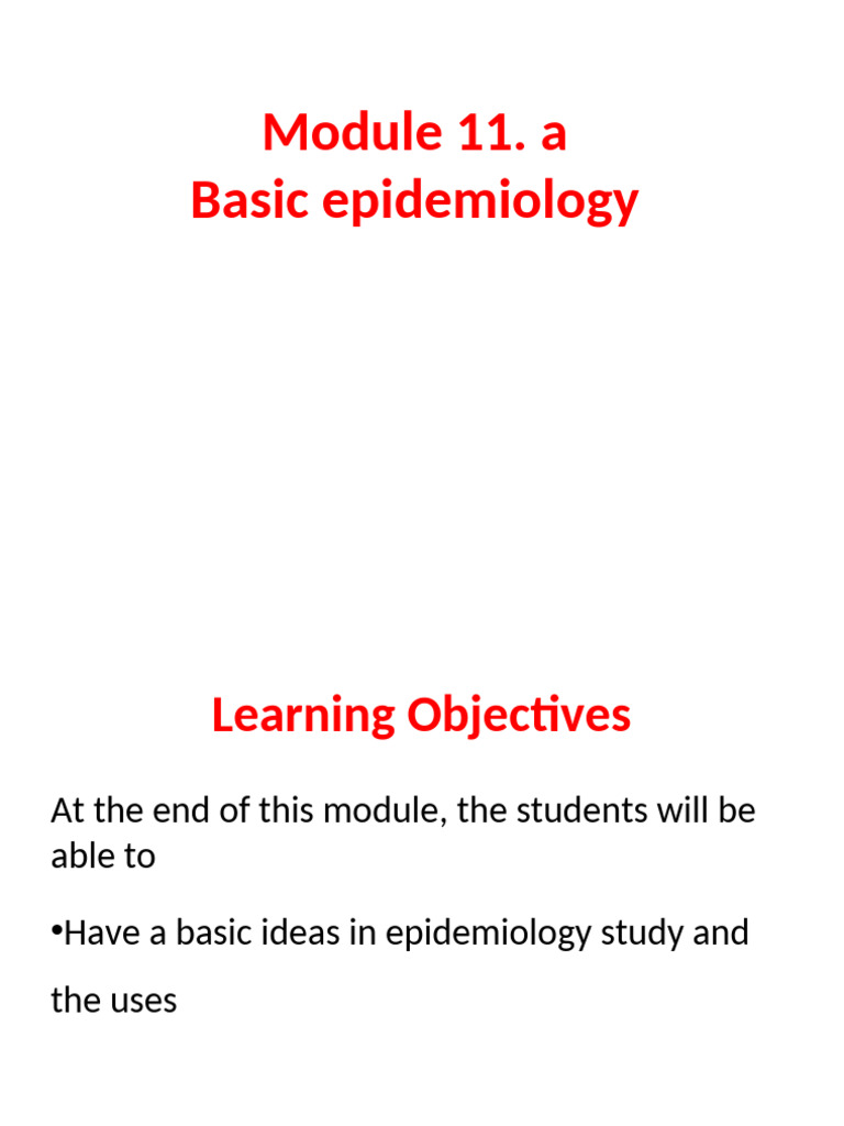 Basic Epidemiology | PDF