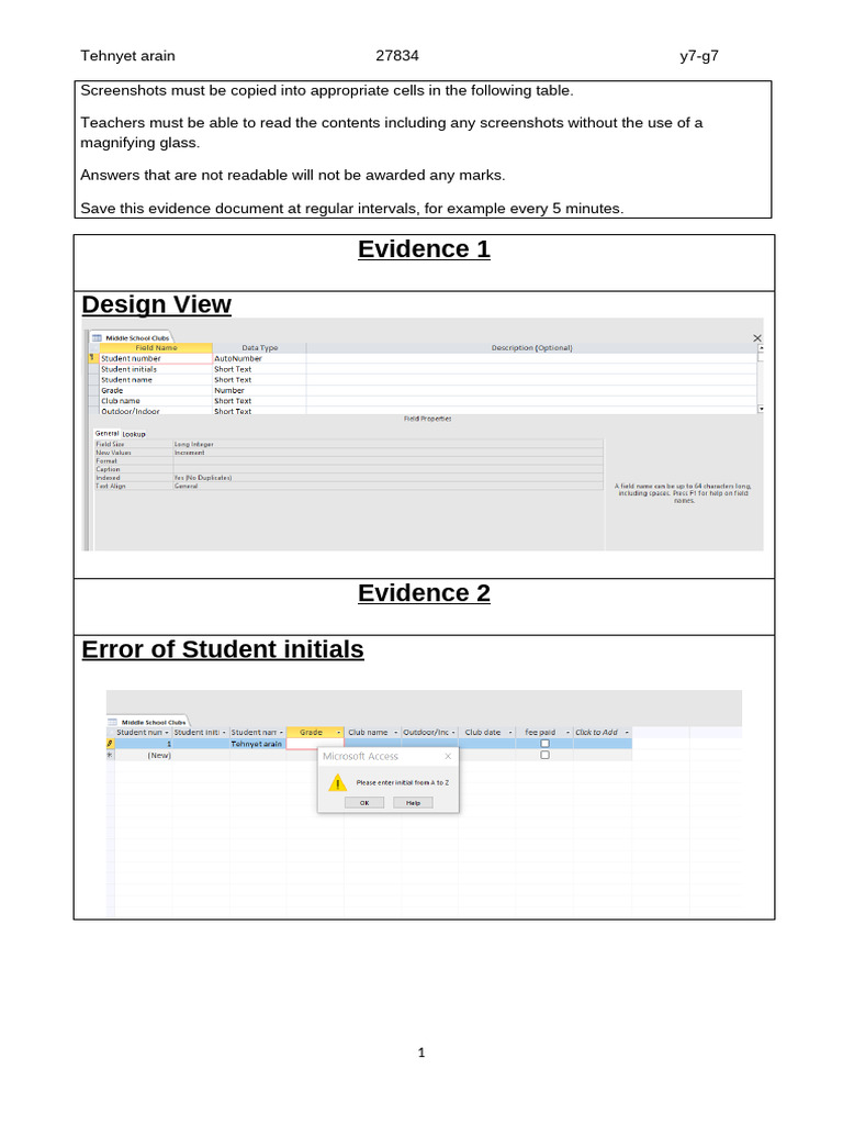 Access Practical Task 7 | PDF