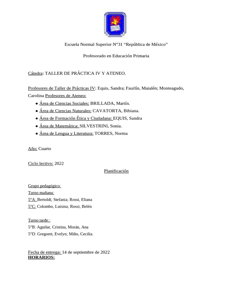 Planificación de 5to | PDF