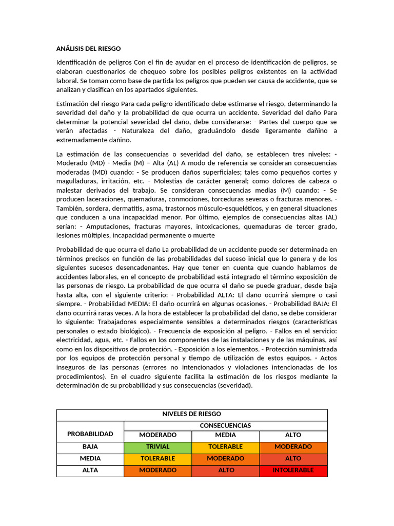 ANÁLISIS DEL RIESGO | PDF