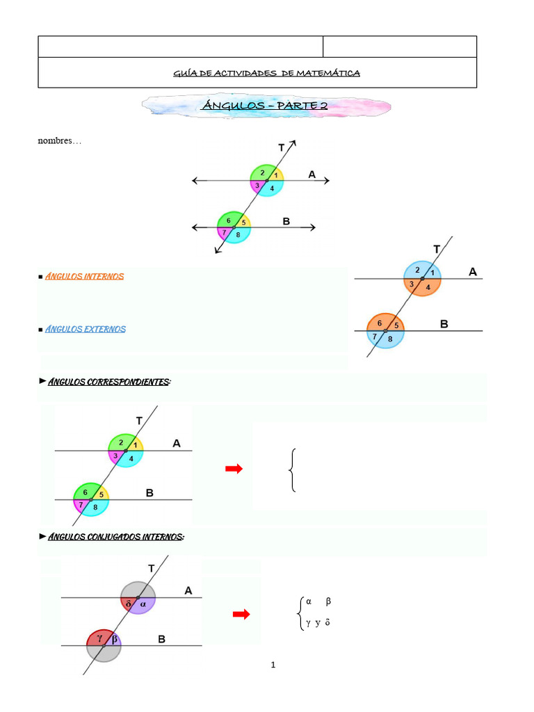 Ángulos Entre Paralelas (Parte III) - Matemática | PDF