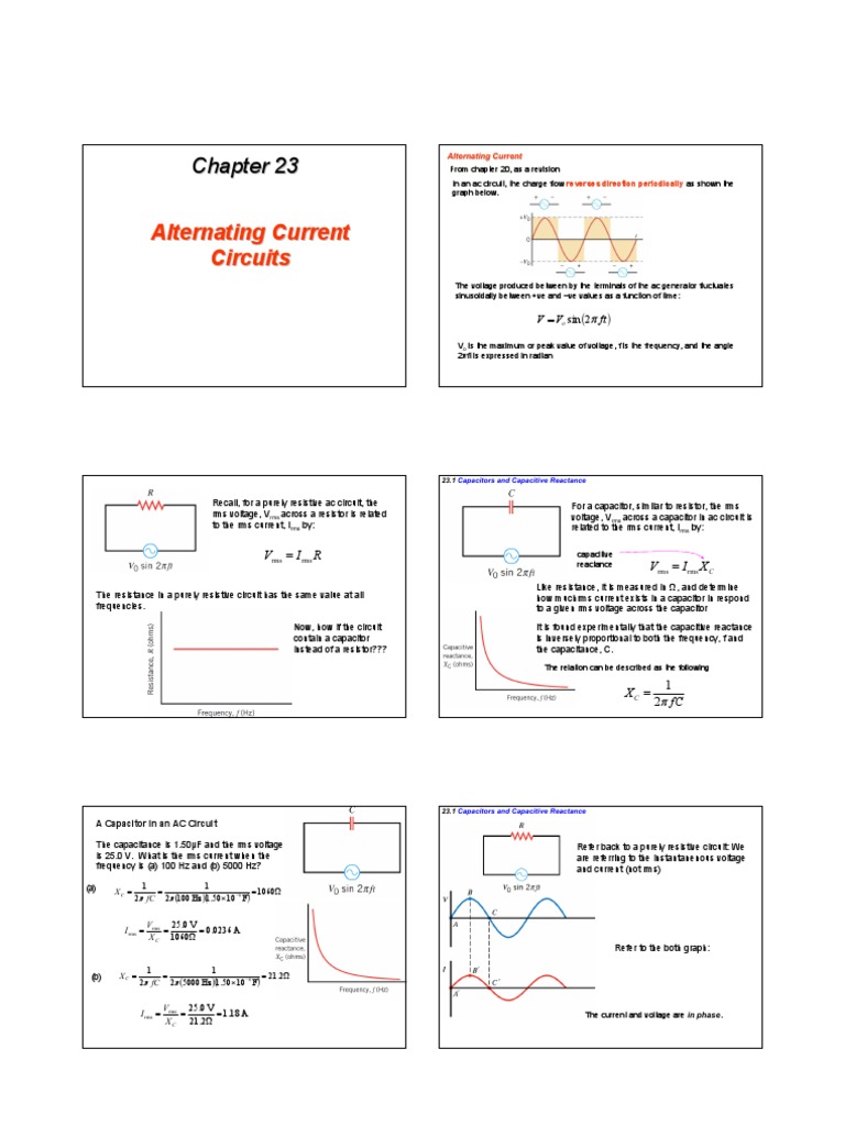 Alternating Current Circuits | PDF | Capacitor | Inductor
