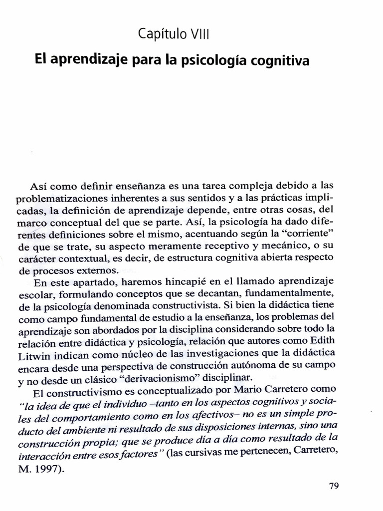 Lesteime El Aprendizaje para La Psicología Cognitiva | PDF | Aprendizaje | Sicología