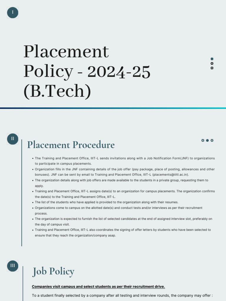 Placement Policy (2024-25) | PDF