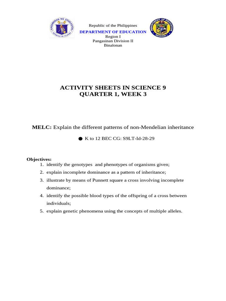 Science 9 Quarter 1 Week 3 | PDF