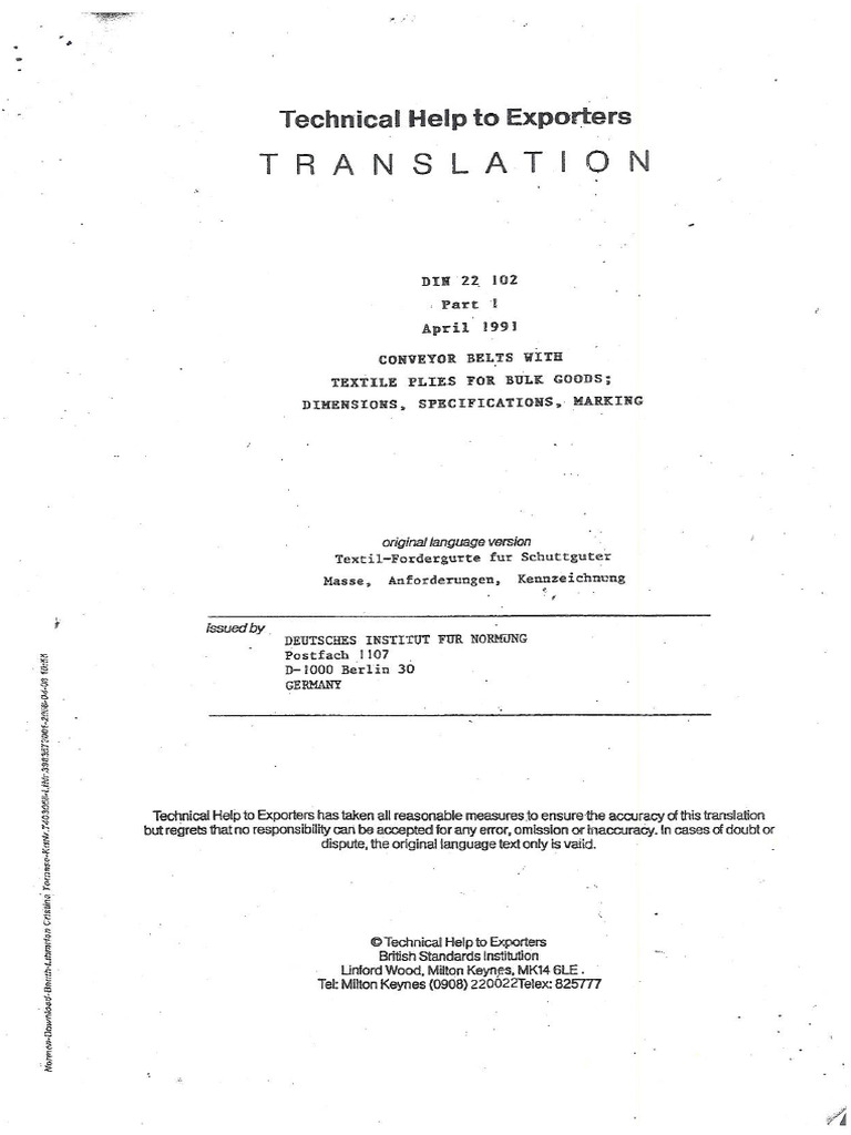 DIN 22102 - Bandas | PDF