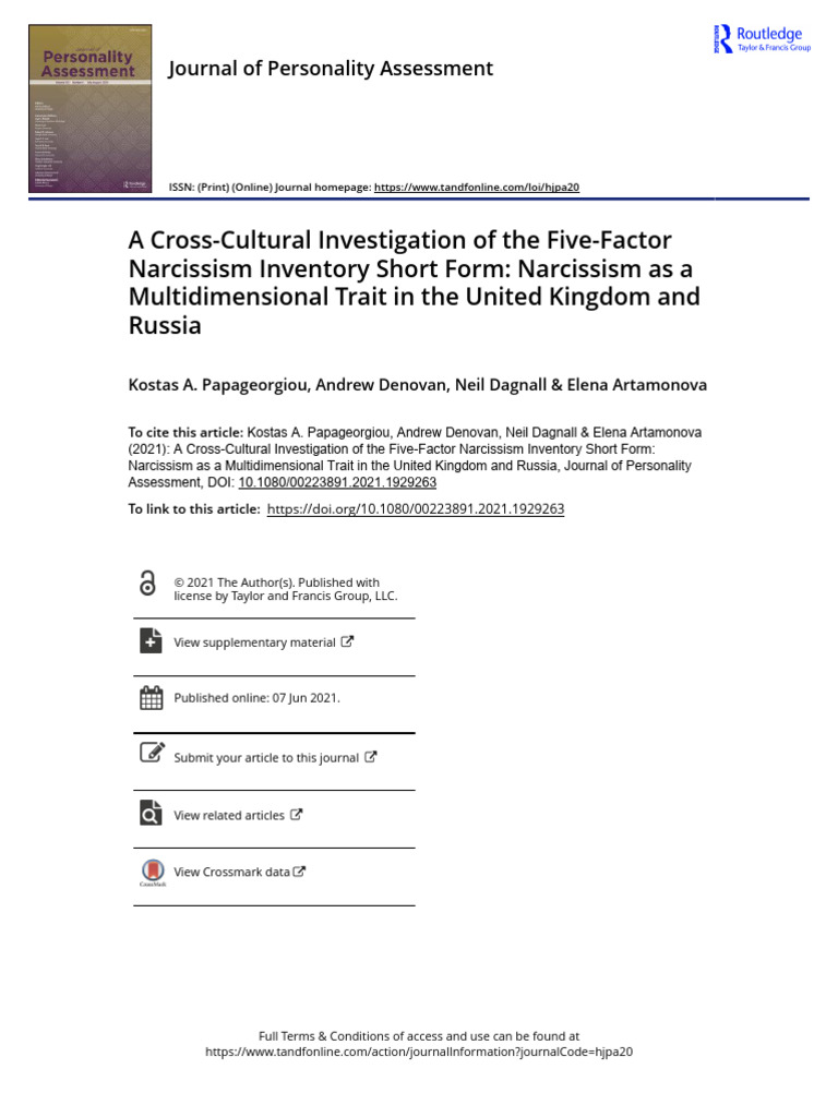 A Cross-Cultural Investigation of The Five-Factor | PDF