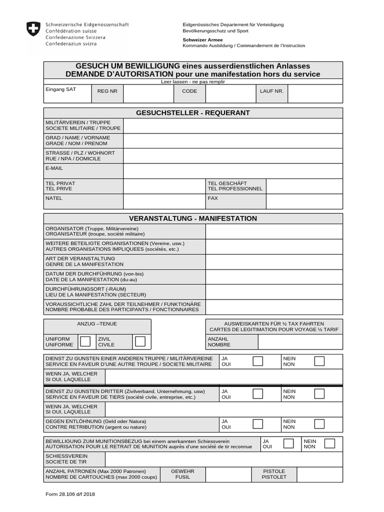 Form 28 106 | PDF